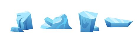 눈 얼음 그리고 떠 다니는 빙하 세트 북극 얼음 산 조각 벡터 만화 그림입니다 겨울에 대한 스톡 벡터 아트 및 기타 이미지