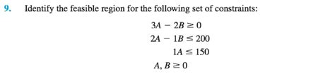 Solved 9 Identify The Feasible Region For The Following Set