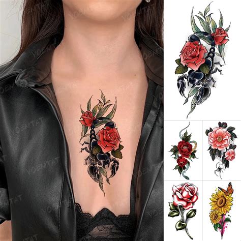 Scorpion Tattoo With Rose