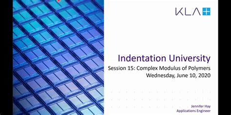 Video Session 15 Complex Modulus Of Viscoelastic Polymers Kla