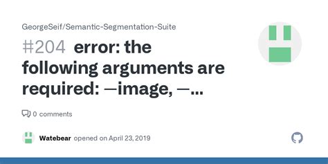 Error The Following Arguments Are Required Image Checkpointpath
