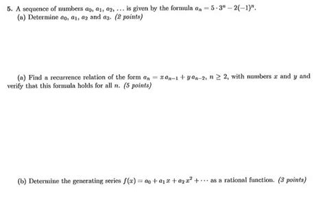 solved a sequence of numbers a0 a1 a2 is given by the