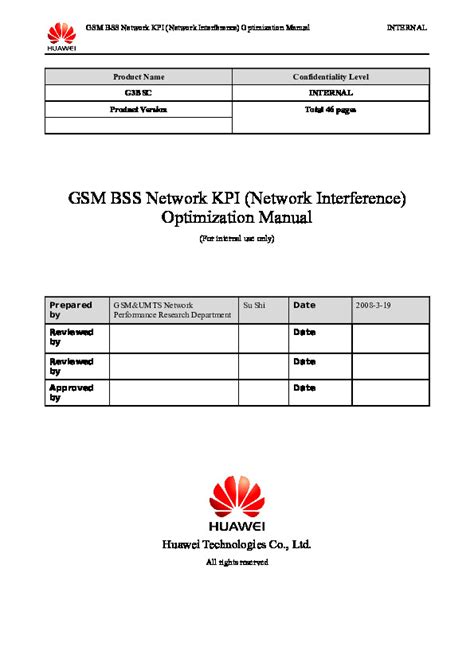 13 GSM BSS Network KPI Network Interference Optimization Manual