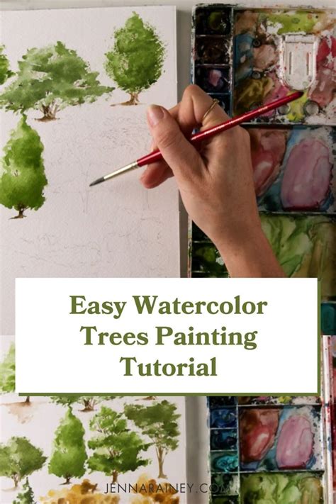Easy Watercolor Trees Watercolor Trees Diy Watercolor Painting Tree Watercolor Painting