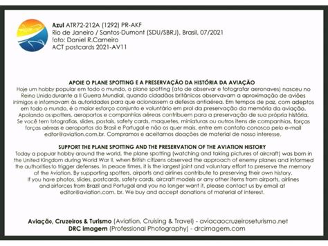 Postcard Azul Atr 72