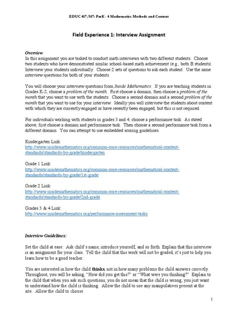 Interview Assignment Description Pdf Interview Cognition