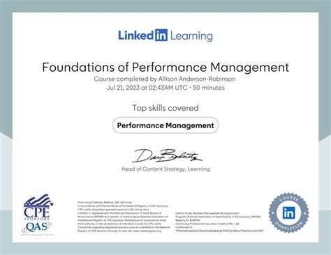 Allison Anderson Robinson Bs On Linkedin Certificate Of Completion