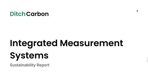 Integrated Measurement Systems Sustainability Report Ditchcarbon