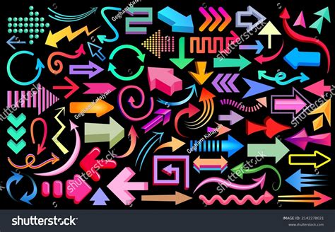 Arrow Icons Big Set Collection Abstract Stock Vector Royalty Free Shutterstock