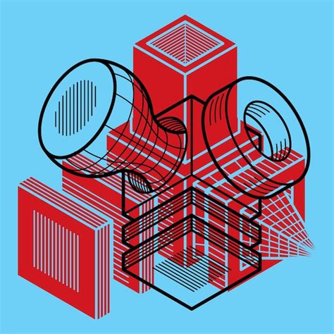 Diseño 3d Forma De Cubo Dimensional Vectorial Abstracto Vector Premium
