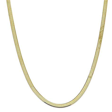 10k Yellow Gold 55mm Silky Herringbone Chain 20 Inch Walmart