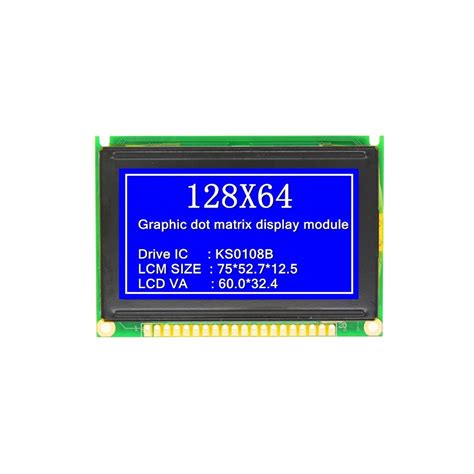 2 7 Inch Display Lcd 128x64 Stn Blue 8 Bit Parallel Spi Serial 20 Pin 5