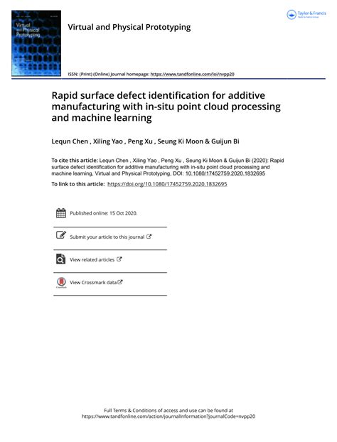 Pdf Rapid Surface Defect Identification For Additive Manufacturing