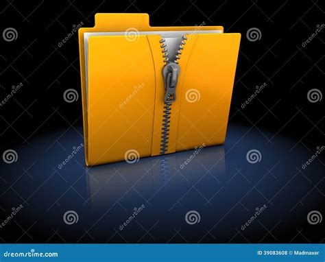 Zipped Folder Stock Illustration Illustration Of Confidential 39083608