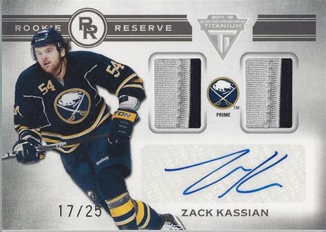 2011 12 Panini Titanium Rookie Reserve Dual Prime Zack Kassian Auto