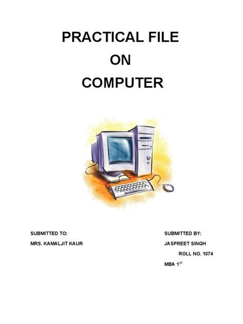 Computer Practical File Submissions From Multiple Mba Students Pdf