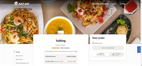 Menu At Taihing Restaurant Urmston Eccles