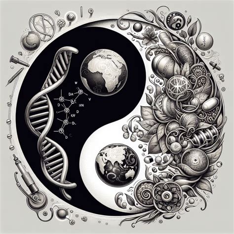 Intricate Yin Yang Tattoo Design With Biology And International Intricate Yin Yang Tattoo Design With Biology And International