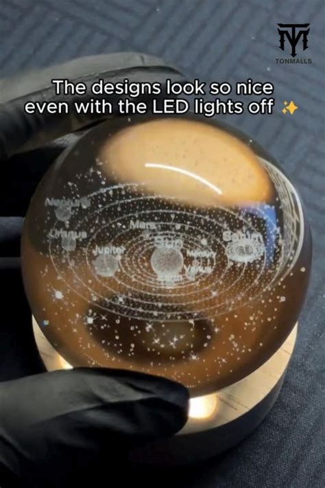 3d Planet Space Crystal Ball Night Lamp Ball Lamps Crystal Ball Planets