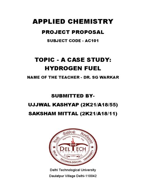 Chemistry Project Proposal Pdf