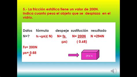 Coeficiente De Friccion Fuerzas Y Coeficientes De Friccion En Un Plano