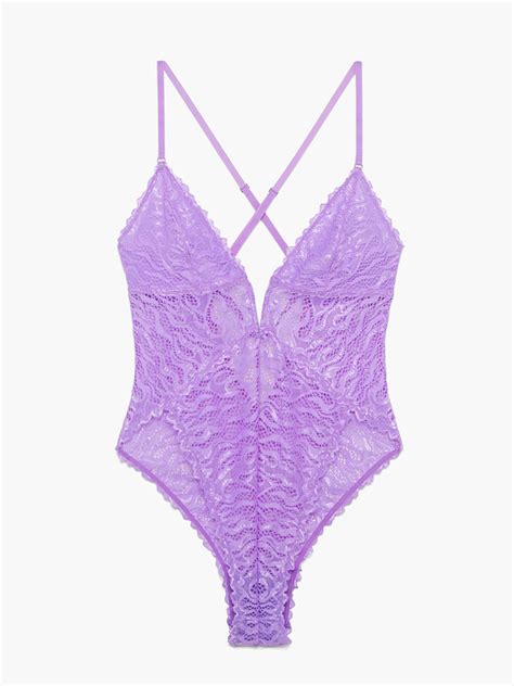 Fast Lane Lace Teddy In Purple Savage X Fenty