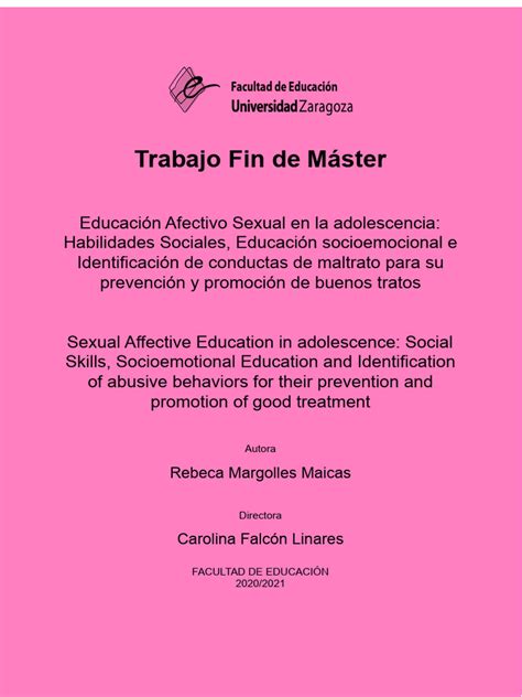 Ra Educación Afectivo Sexual En La Adolescencia Pdf Educación