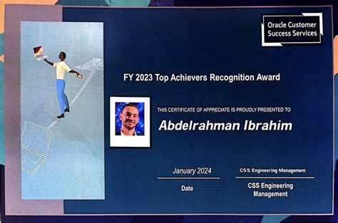 abdelrahman ashraf on linkedin oracle css teamwork achievement
