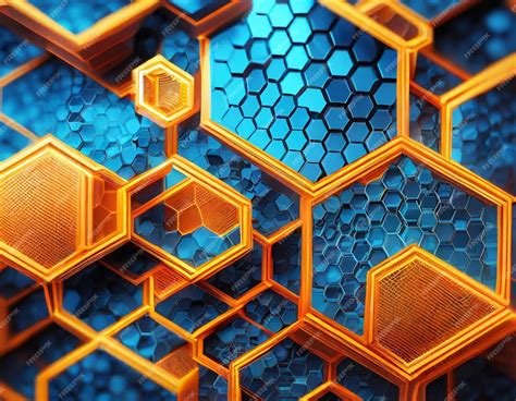 Premium Photo 3d Rendering Of Abstract Background With Hexagons In