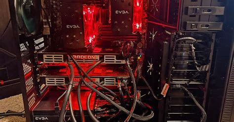 Evga Sr 2 With Dual X5675s Oced To 42ghz Dual Amd 295x2s In Quadfire
