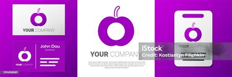 흰색 배경에 고립 된 잎 아이콘으로 로고 타입 복숭아 과일 또는 넥타린 로고 디자인 템플릿 요소입니다 벡터 개체 그룹에 대한 스톡 벡터 아트 및 기타 이미지 Istock