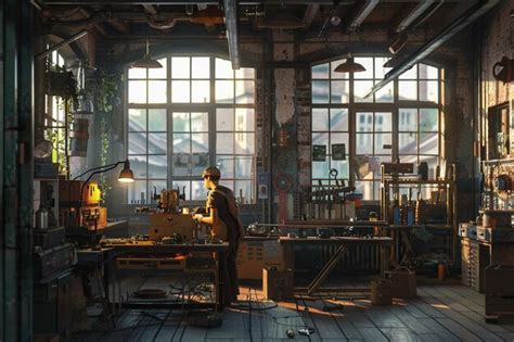 Mother And Son Having A Metalworking Workshop Premium Ai Generated Image