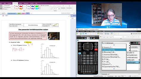 Binompdf Und Binomcdf Mit Dem Ti Nspire Cx Cas Youtube