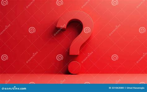 3d red question mark against a solid red background stock illustration