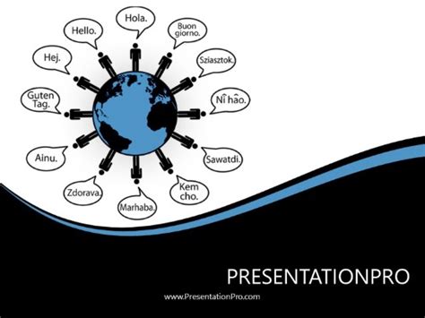 Hello World Blue PowerPoint Template PresentationPro