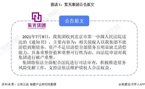 紫光集团被银行申请破产重整 十张图了解紫光集团重整事件来龙去脉！ 技术阅读 电子研发网