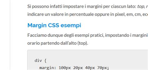 Margin Css Margini Top Right Bottom E Left Nei Css
