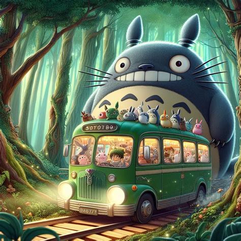 Totoro Mit Einem Bus Ghibli Artwork Totoro Art Cartoon Wallpaper