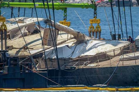 Sunken Bayesian Superyacht Lifted Out Of The Water Off Sicily As
