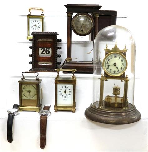Lot 184 A Tray Of Timepieces And Clocks Including A