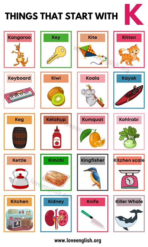 228 Things That Start With K In English Love English