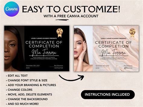 Lashes Course Certificate Lash Tech Certificate Eyelash Extension