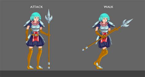 Female Lancer Character Sprite Gamedev Market