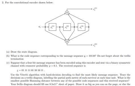 For The Convolutional Encoder Shown Below Cle Aj Chegg