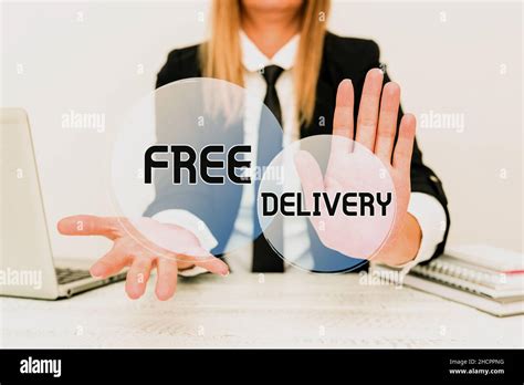 Inspiration Showing Sign Free Delivery Business Concept Shipping