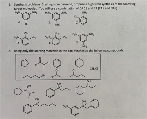 Synthesis Problems Starting From Benzene Propose Chegg