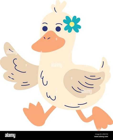 Cute Duck Spring Stock Vector Image And Art Alamy