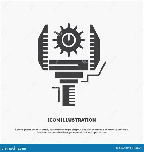 Automation Industry Machine Production Robotics Icon Glyph Vector Gray Symbol For Ui And Ux
