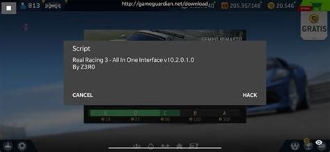 Real Racing 3 All In One Interface Lua Scripts Gameguardian