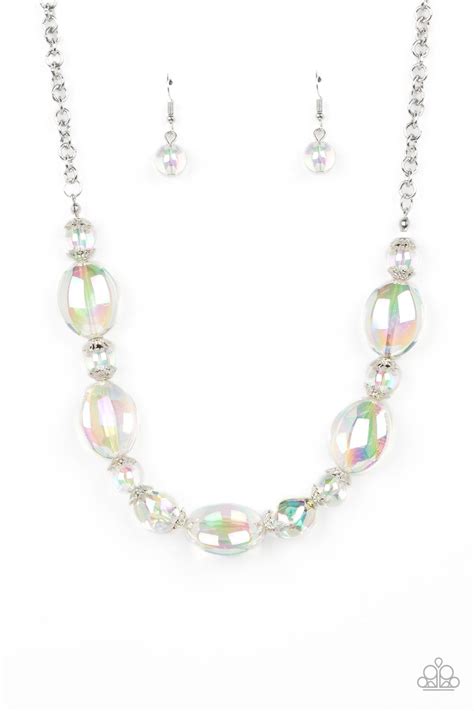 Paparazzi 2 Piece Set Prismatic Magic Multi Necklace And Iridescen